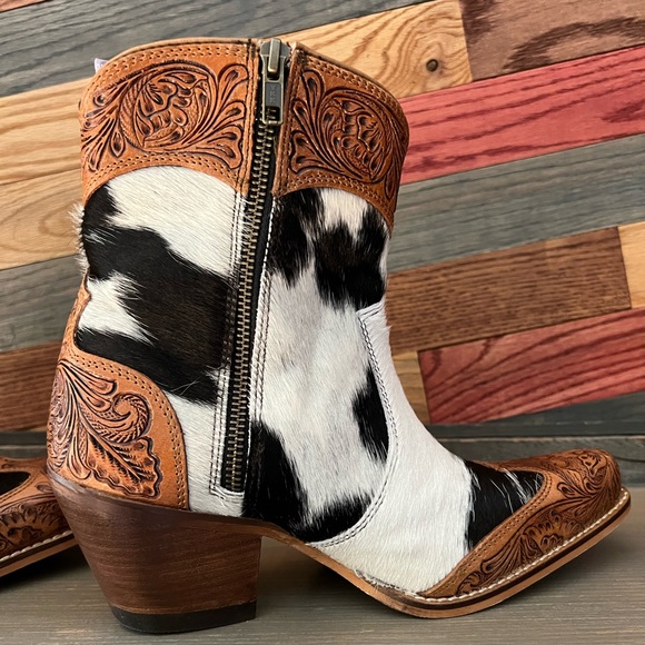 Myra Bag | Shoes | Hand Tooled Leather Genuine Cowhide Women Bootie ...